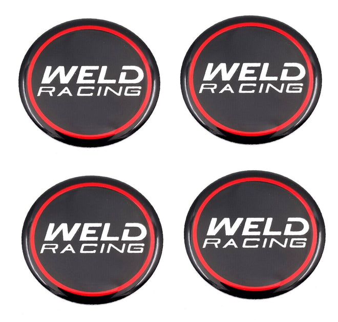4 - WELD RACING WHEEL CENTER CAP EMBLEM LOGO STICKER 2" 50MM DIAMETER ...