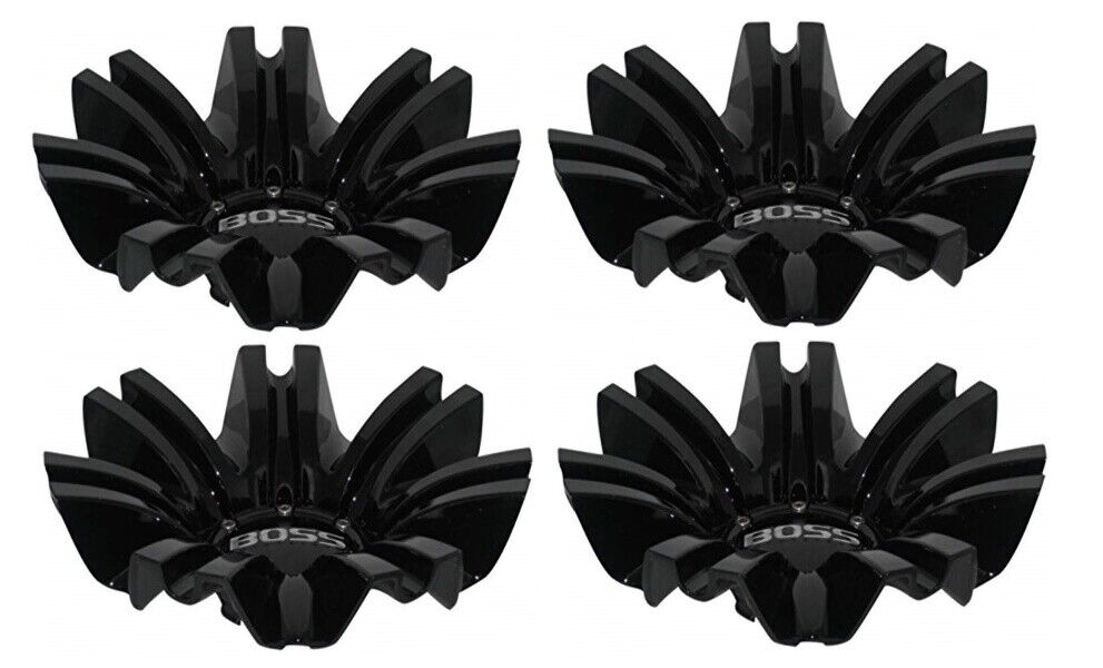4 CAP DEAL BOSS MOTORSPORTS 339 20" GLOSS BLACK AEWC 3249 WHEEL RIM CE ...