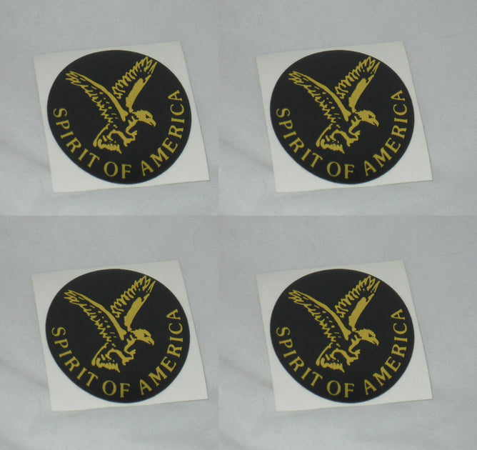 SET OF 4 SPIRIT OF AMERICA WHEEL RIM CENTER CAP STICKER DECAL 1-11/16 ...