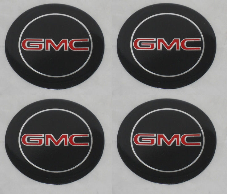 4 - 2-11/16" DIAMETER GMC LOGO EMBLEM WHEEL RIM CENTER CAP ROUND STICK ...
