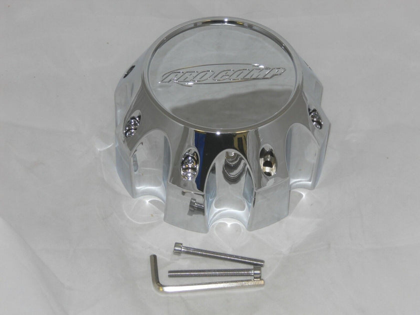 PRO COMP CHROME 8 LUG WHEEL RIM CENTER CAP 6031CAP1 S909-16 WITH SCREW ...