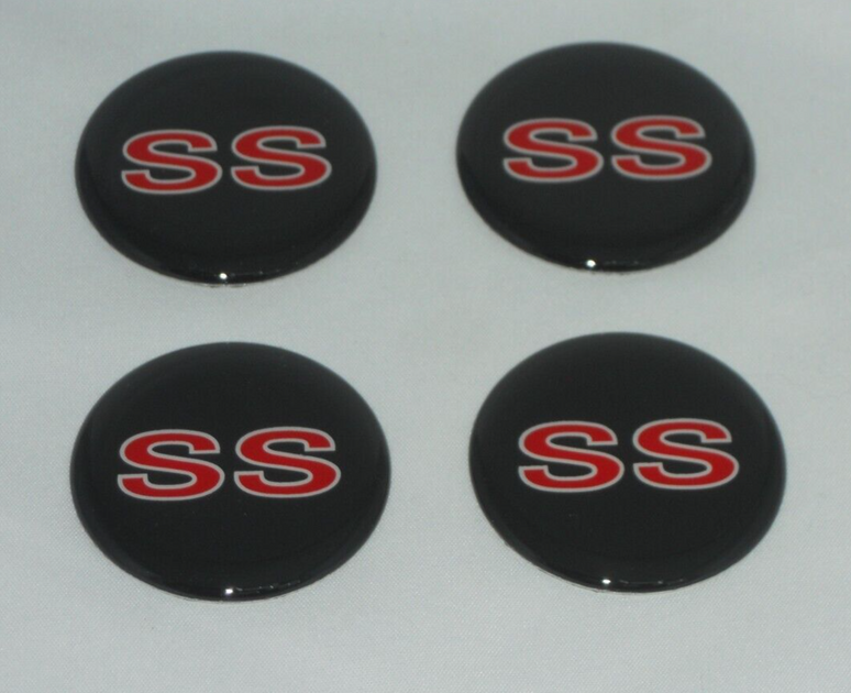 4 CHEVROLET RED SS WHEEL RIM CENTER CAP EMBLEM STICKER LOGO 1-3/4" / 4 ...