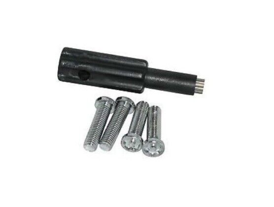 SET OF 4 CHROME SCREW BOLT CENTER CAP LOCKS 8MM THREAD 1.25" LONG W/ 1 ...