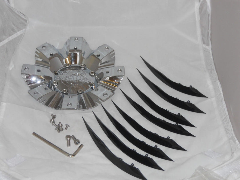 VOODOO 415 SAINT CHROME WHEEL RIM CENTER CAP WITH BLACK SPIKES ACC 326 ...