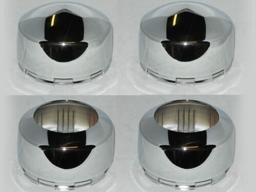 (2) OPEN (2) CLOSED WELD RACING WHEELS RIMS CHROME CENTER CAPS 8 LUG 4 ...