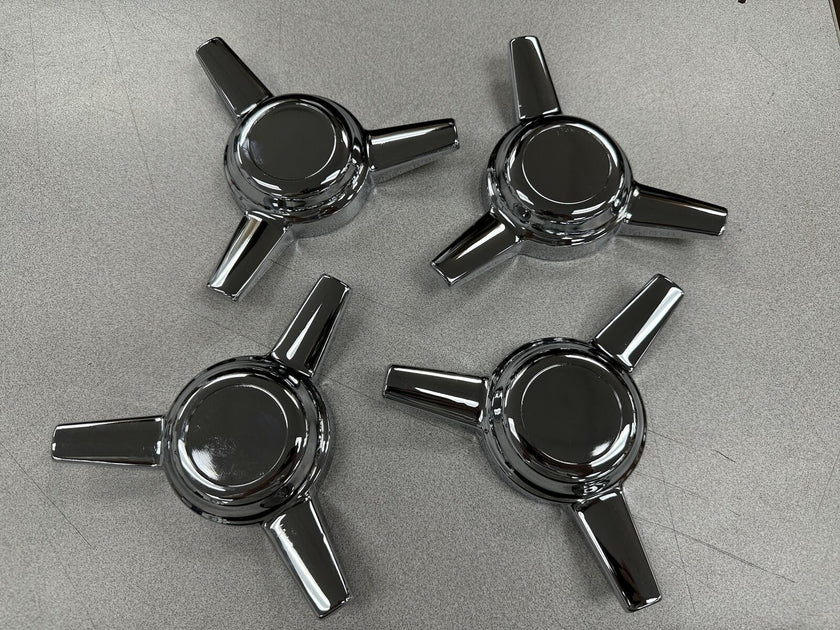 4 - THREADED MOUNT SPINNER TRIBAR KNOCKOFF ONLY NO BASES WHEEL RIM CEN ...