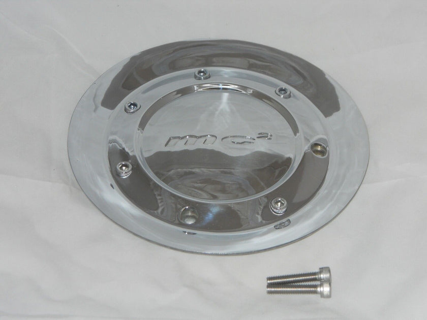 MC2 FORGED CHROME METAL 7" DIAMETER WHEEL RIM CENTER CAP NEW SCREWS IN ...